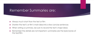 How to write a summary | PPTX
