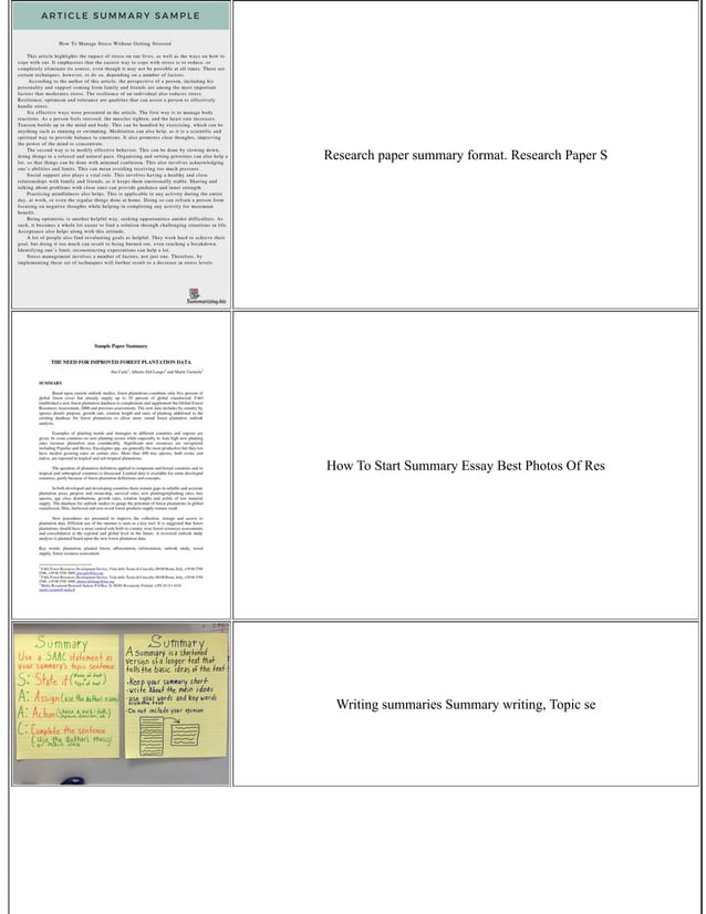 How To Write A Summary For A Research Paper | PDF