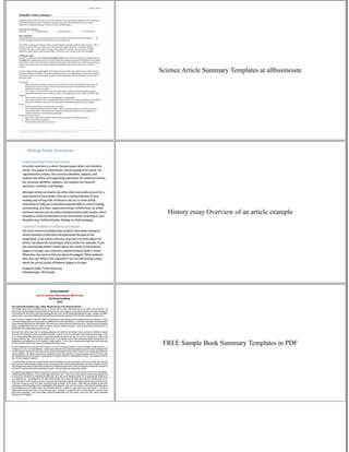 How To Write A Summary For A Research Paper | PDF