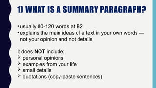 How to Write an Effective Summary Paragraph: Structure, Rules, and ...