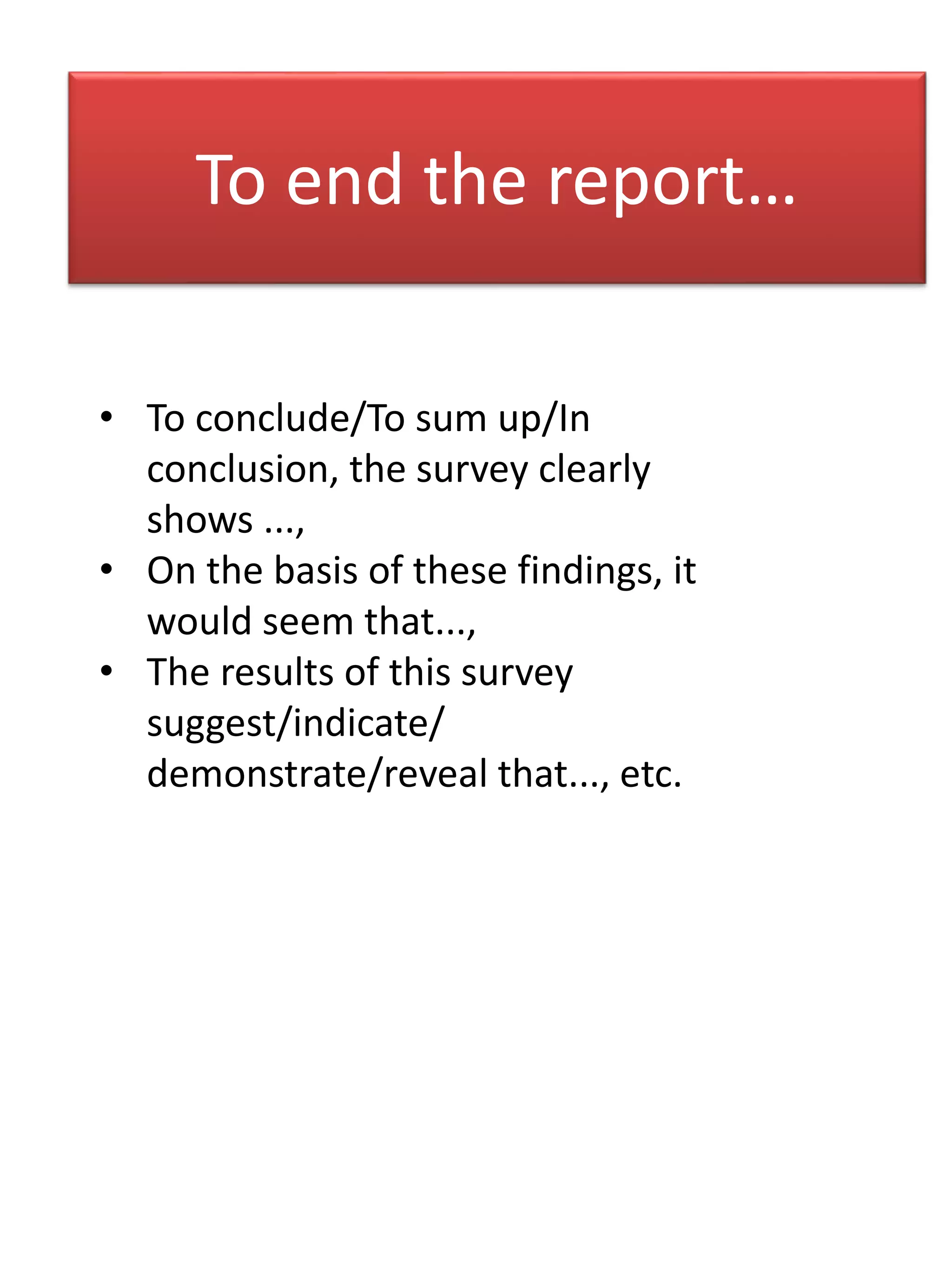 How to write a survey report report | PPTX