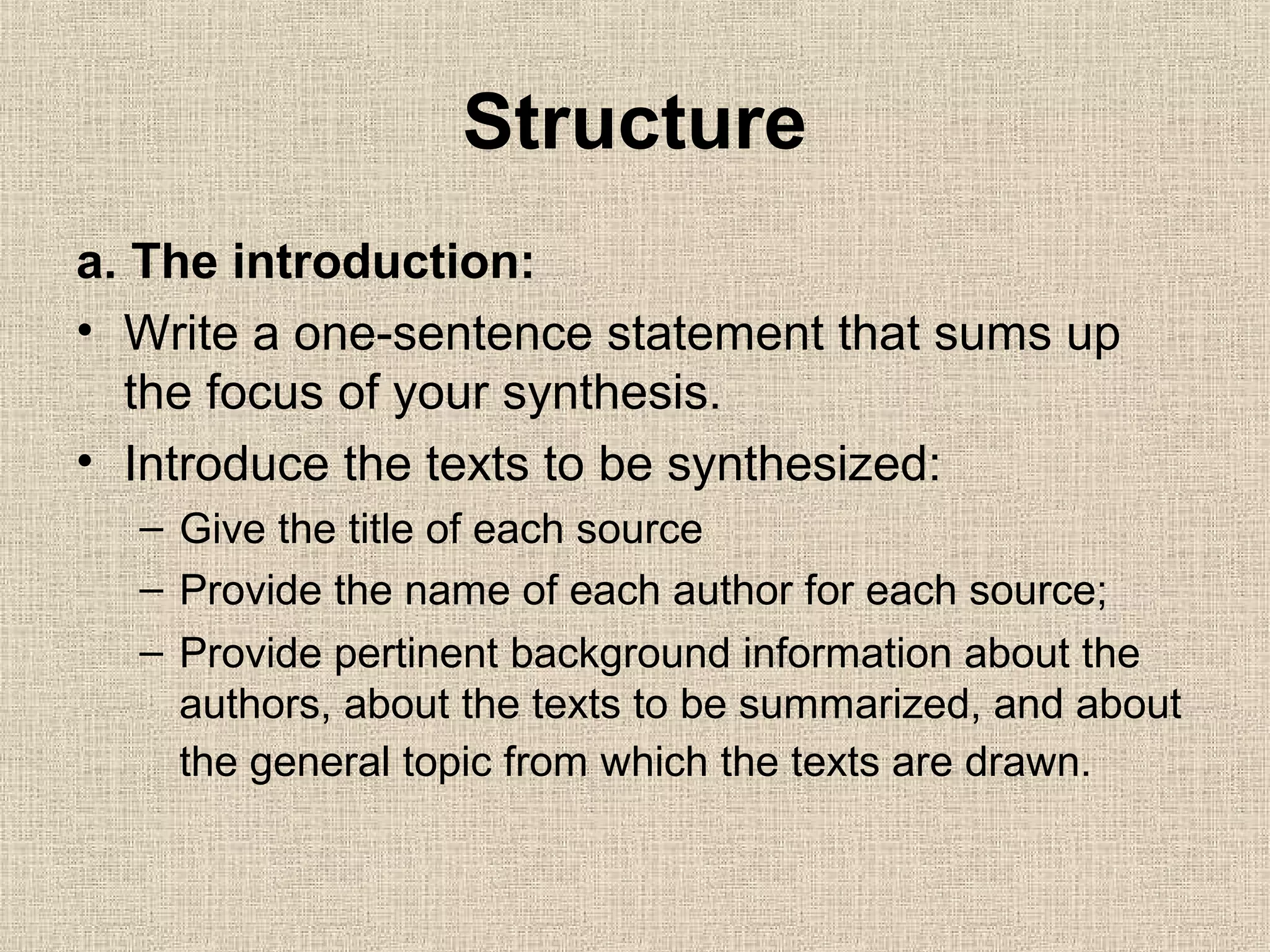 synthesis writing 112 | PPT