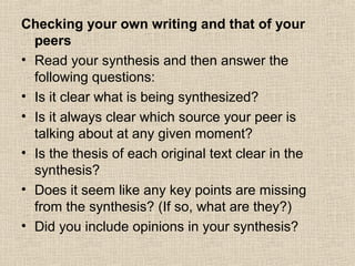synthesis writing 112 | PPT