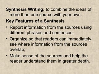 synthesis writing 112 | PPT