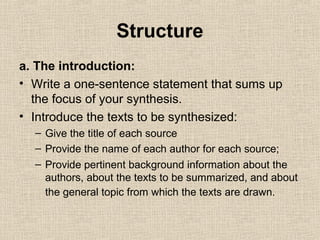 synthesis writing 112 | PPT