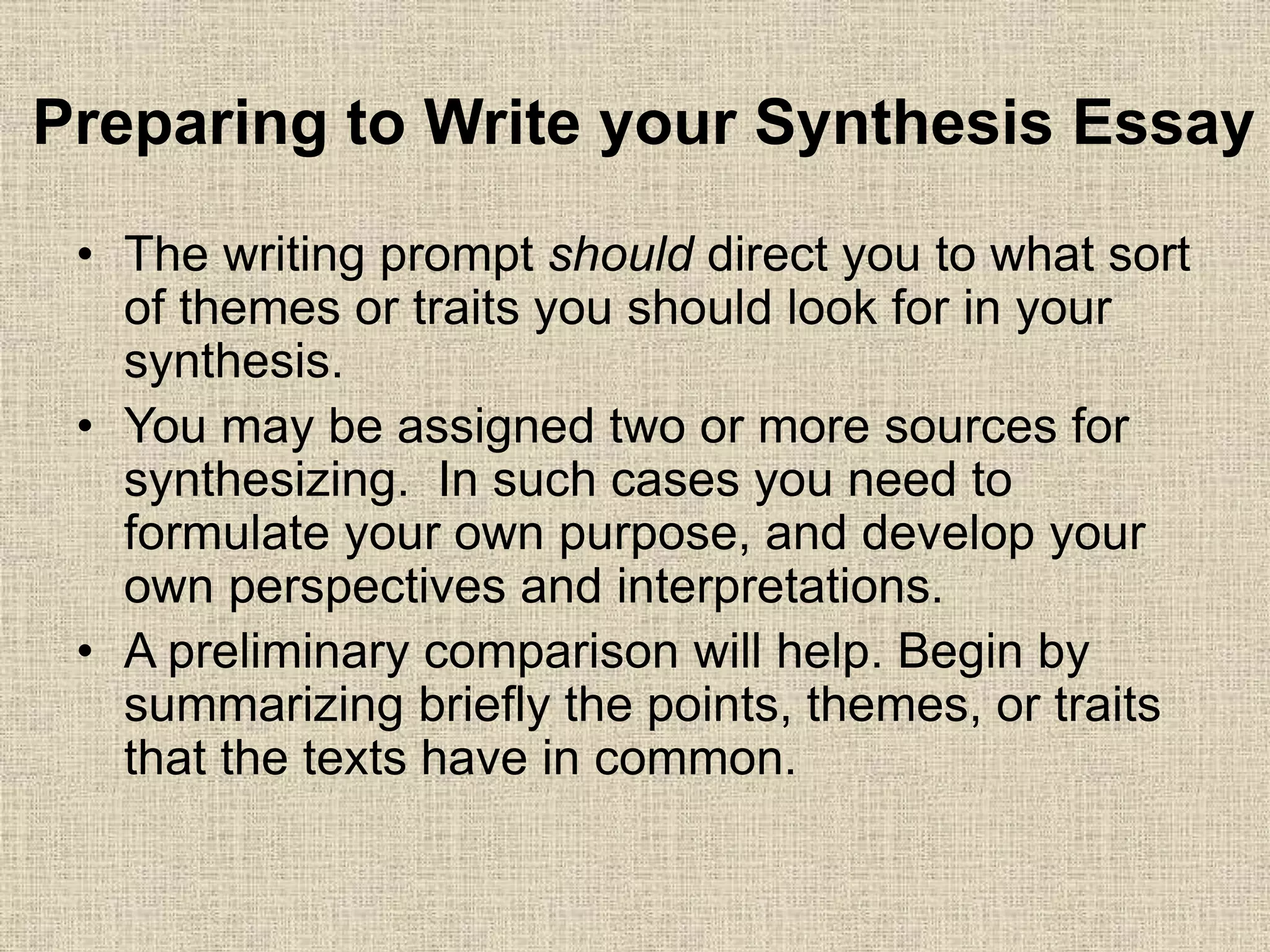 synthesis writing | PPT