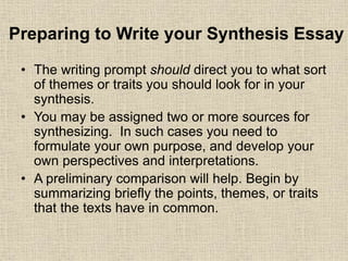 synthesis writing | PPT