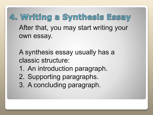 How to write a synthesis essay | PPT