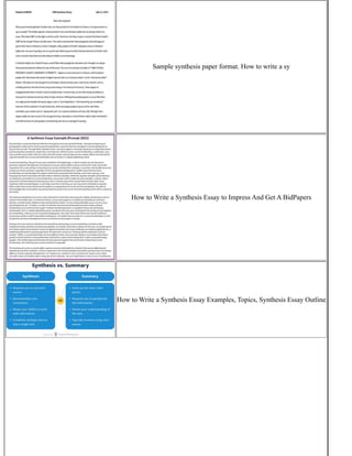 How To Write A Synthesis Paper | PDF