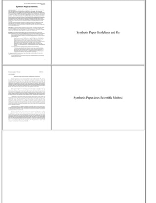 How To Write A Synthesis Paper | PDF