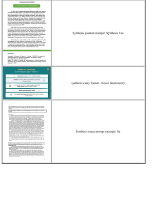 How To Write A Synthesis Paper | PDF