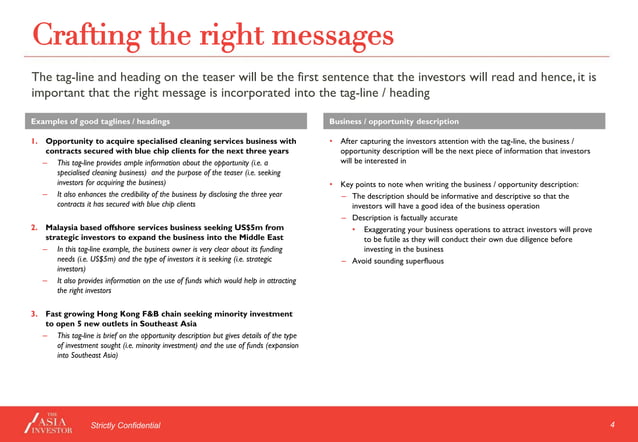 How to write a compelling teaser by The Asia Investor | PDF | Stocks ...