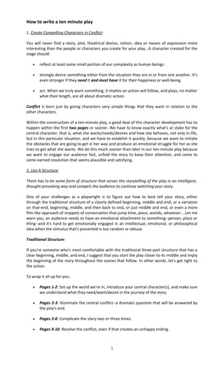 How to write a ten minute play | DOC