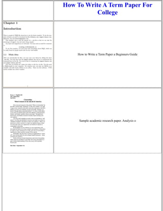 How To Write A Term Paper For College | PDF