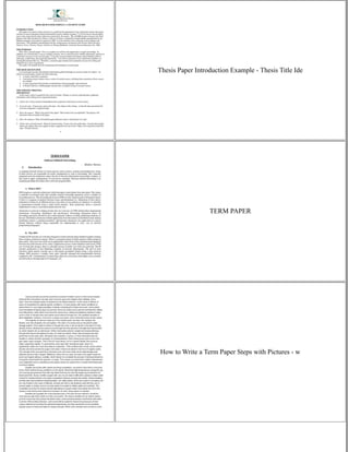 How To Write A Term Paper Introduction | PDF