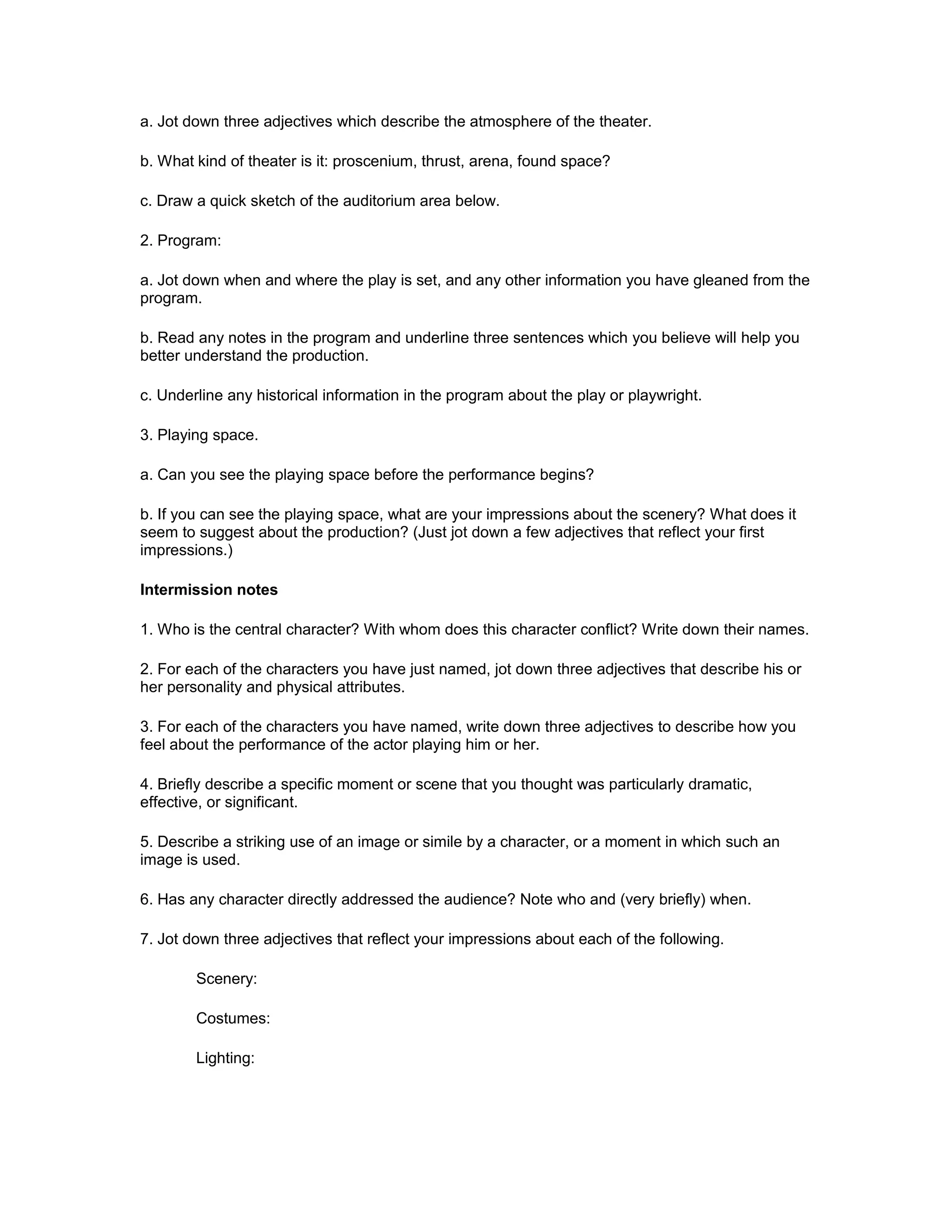 How to write a theater report | DOC