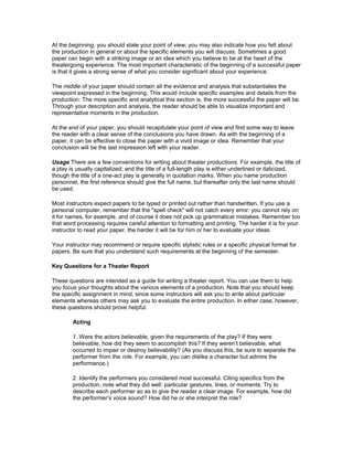 How to write a theater report | DOC