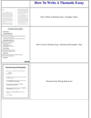 How To Write A Thematic Essay | PDF