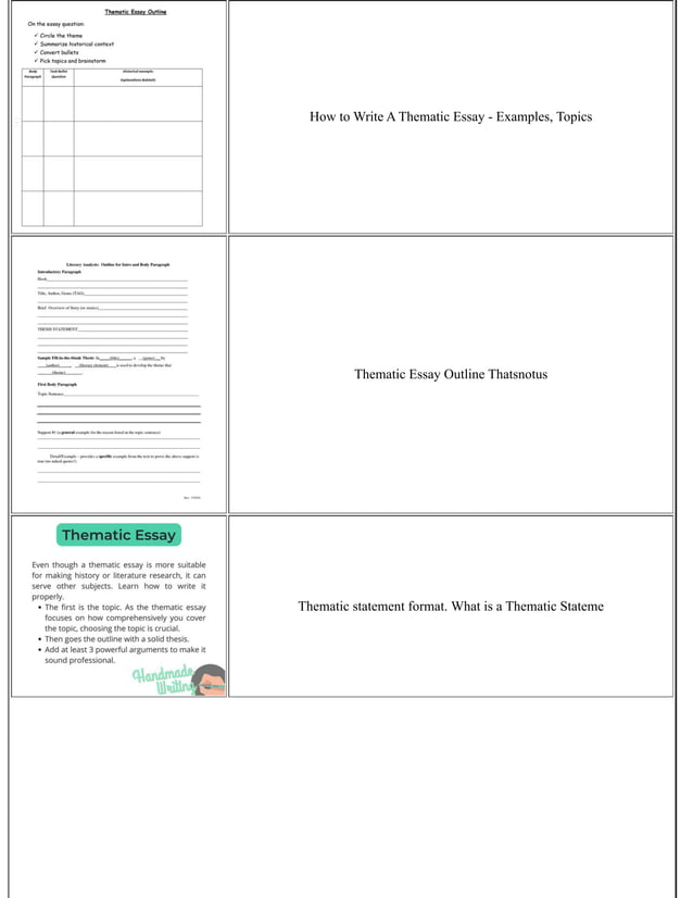 How To Write A Thematic Essay | PDF