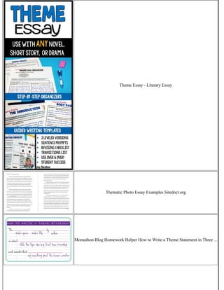 How To Write A Thematic Essay | PDF