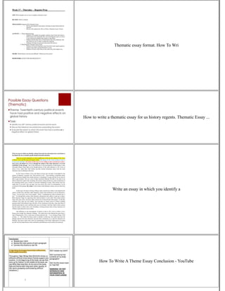 How To Write A Thematic Essay | PDF