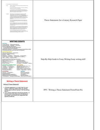 How To Write A Thesis For A Paper | PDF