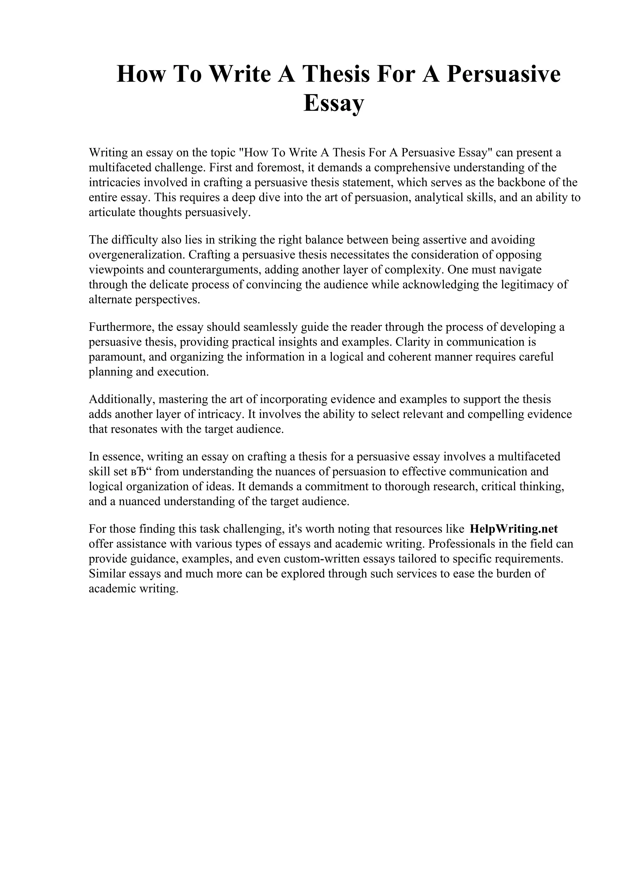 How To Write A Thesis For A Persuasive Essay.pdf | Educational ...