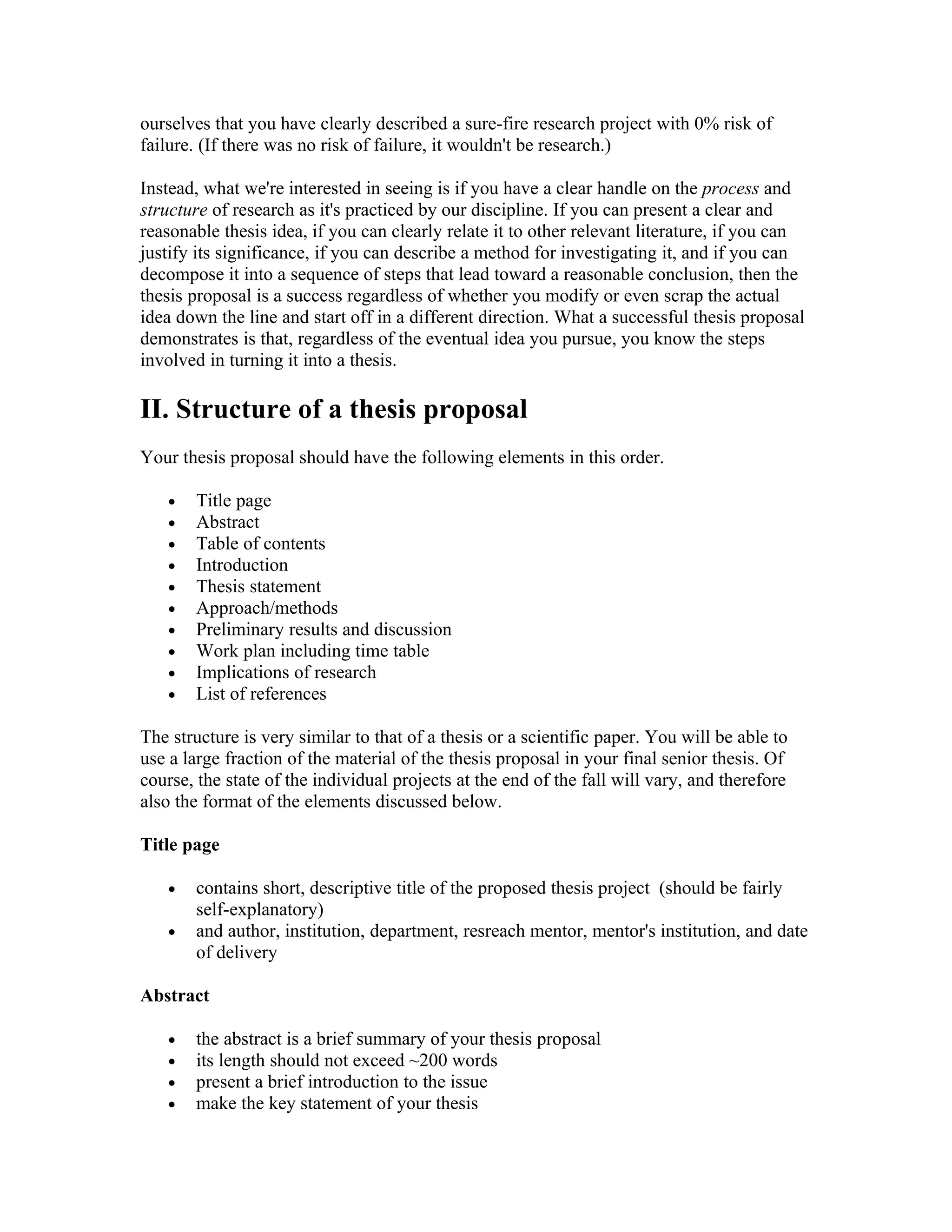 How to write a thesis proposal | DOC