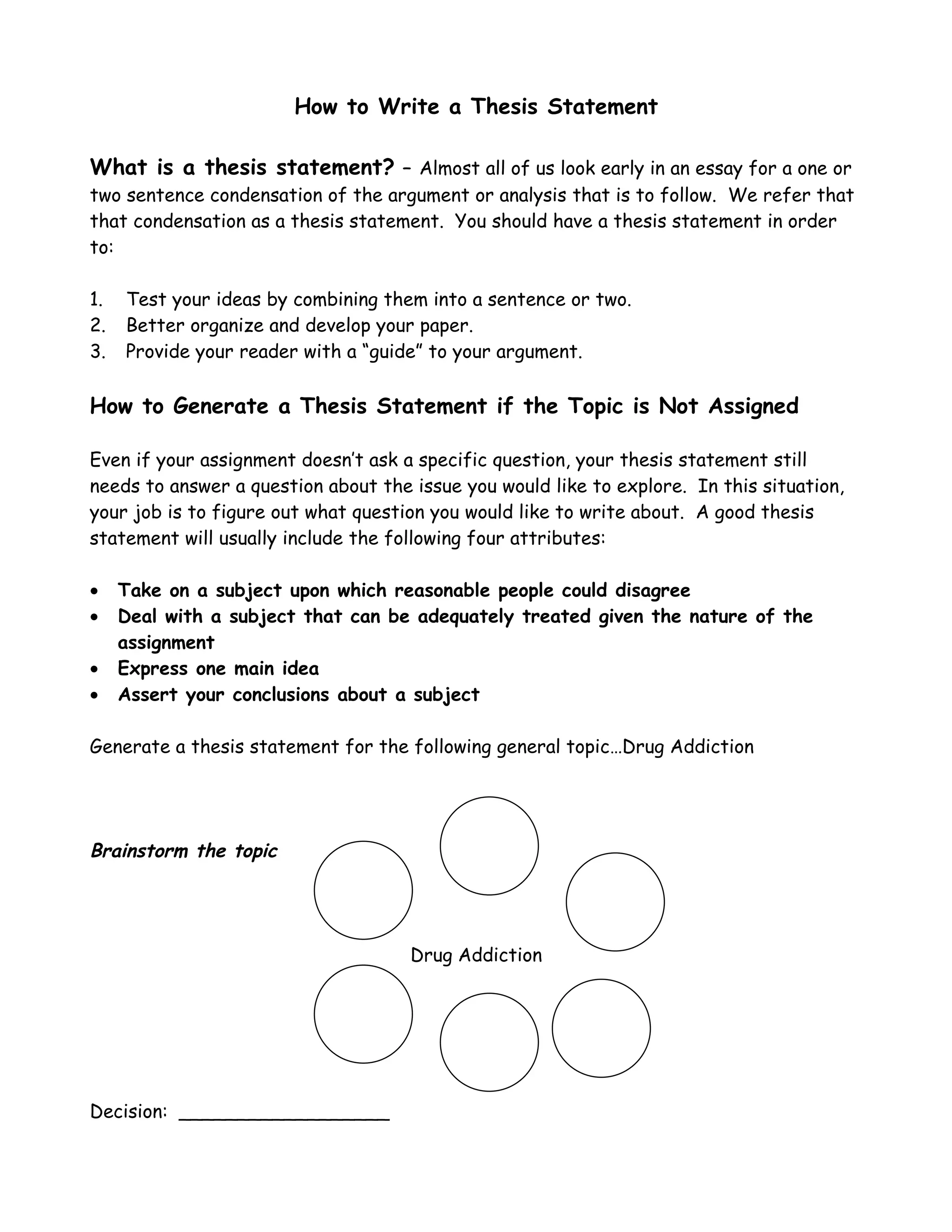 How to write a thesis statement | PDF