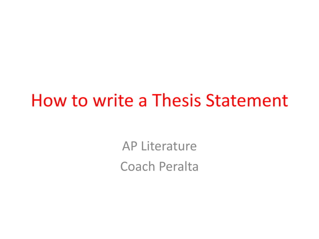 Writing a Thesis Statement | PPT