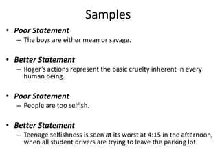 Writing a Thesis Statement | PPT