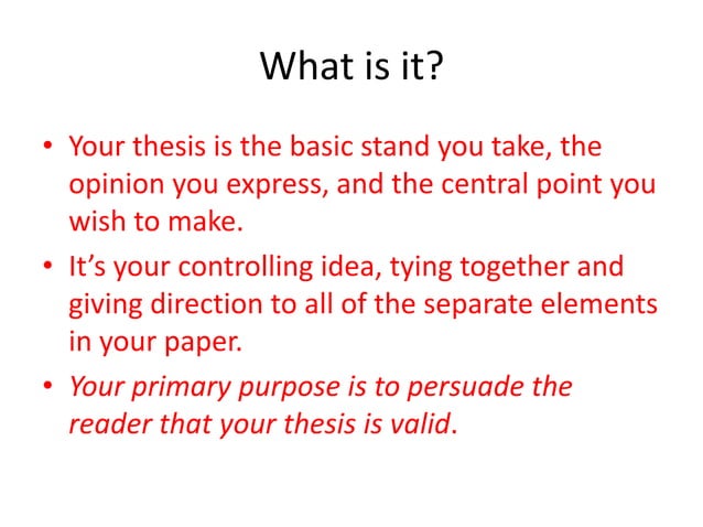 Writing a Thesis Statement | PPT