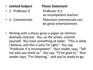 Writing a Thesis Statement | PPT