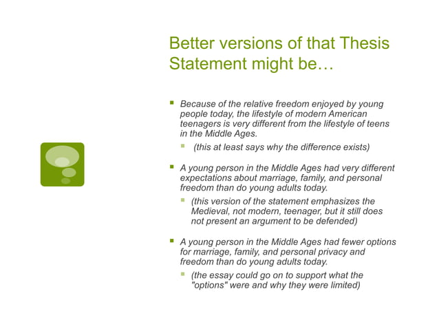 How To Write A Thesis Statment Ppt