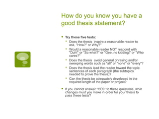 How to write a thesis statment | PPT