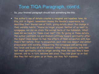 How to Write a Tone TIQA Paragraph | PPT