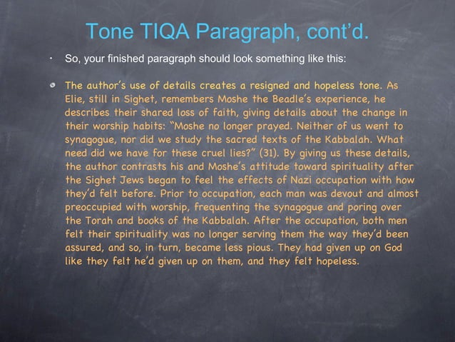 How to Write a Tone TIQA Paragraph | PPT