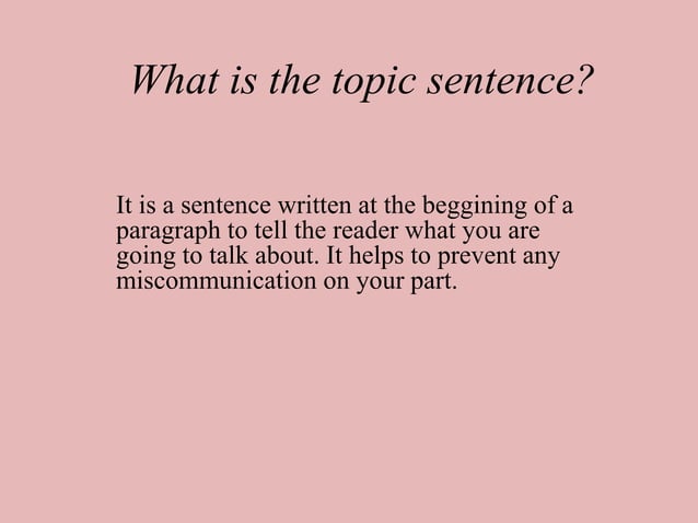 How to write a topic sentence | PPT