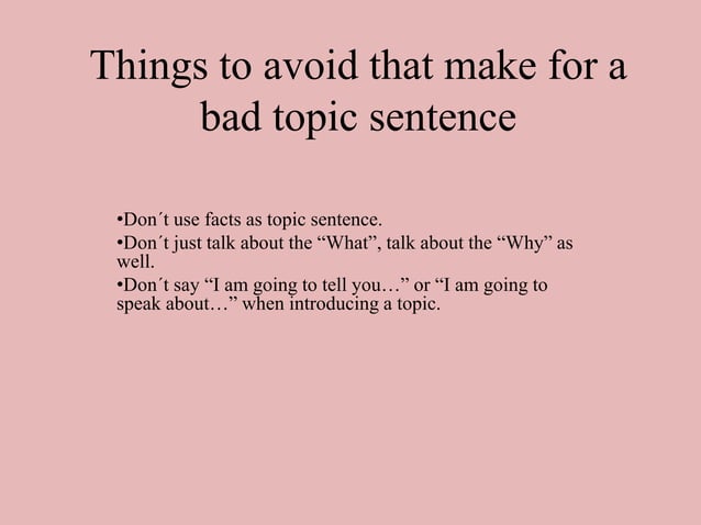 How to write a topic sentence | PPT