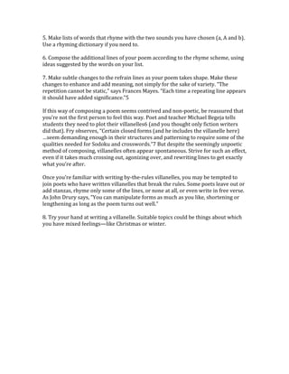 How to write a villanelle | PDF