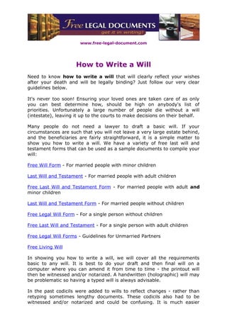 How To Write A Will | PDF