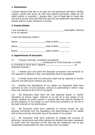 How To Write A Will | PDF