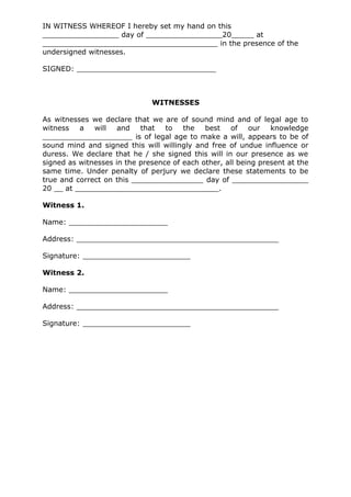 How To Write A Will | PDF
