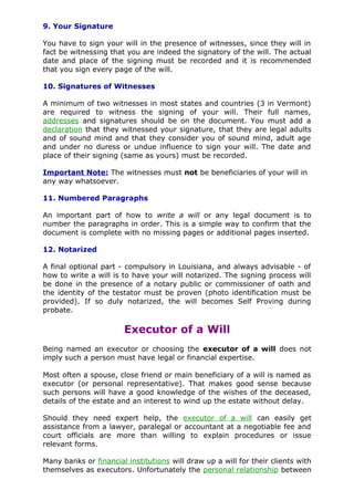 How To Write A Will | PDF