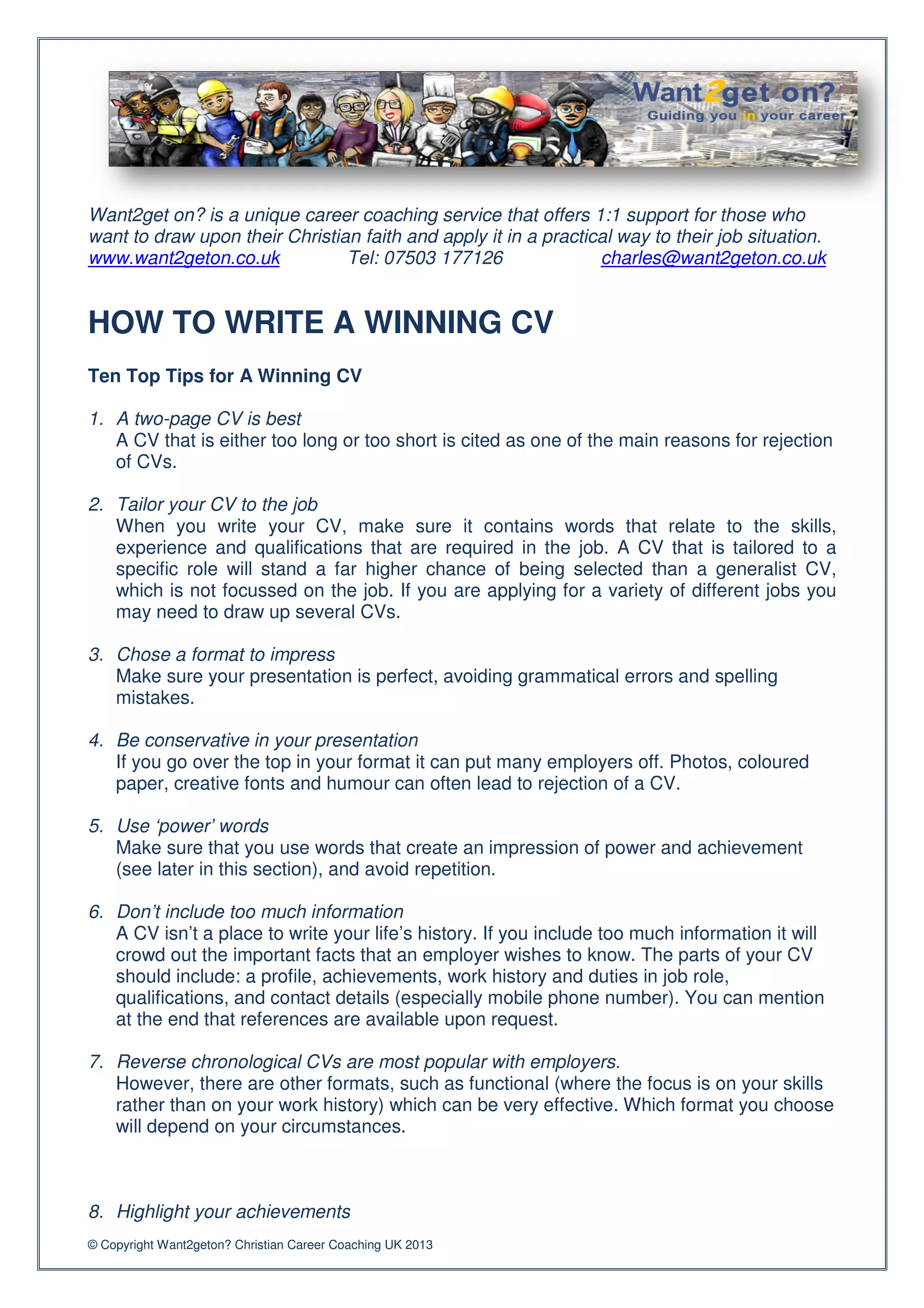 How to write a winning cv | PDF