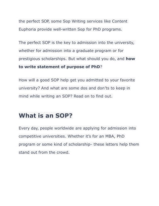How To Write Best SOP For PhD Admission_ Sample And Tips From Experts ...