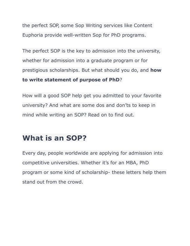 How To Write Best SOP For PhD Admission_ Sample And Tips From Experts ...