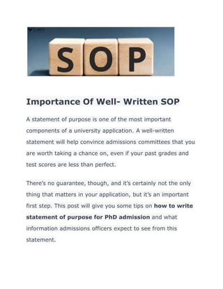 How To Write Best SOP For PhD Admission_ Sample And Tips From Experts ...