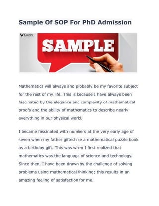 How To Write Best SOP For PhD Admission_ Sample And Tips From Experts ...