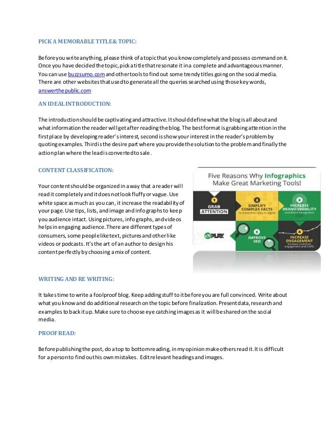 How to write blog assignment 10 3-17 revised